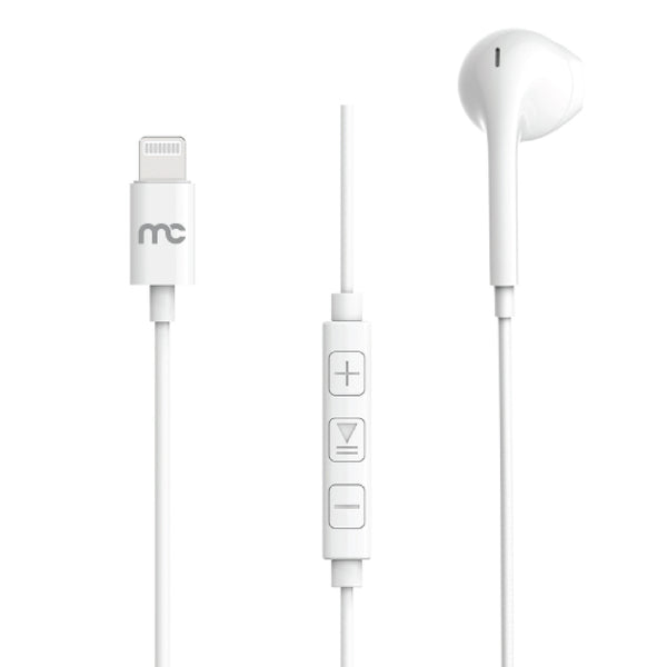 MYCANDY MH3 WIRED MONO HEADSET WITH MFI LIGHTNING CONNECTOR WHITE - My ...